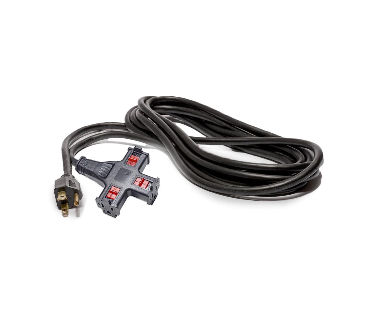 15-100ft Extension Cord, Triple Adapter w/ Lock 12AWG – S4 Lights