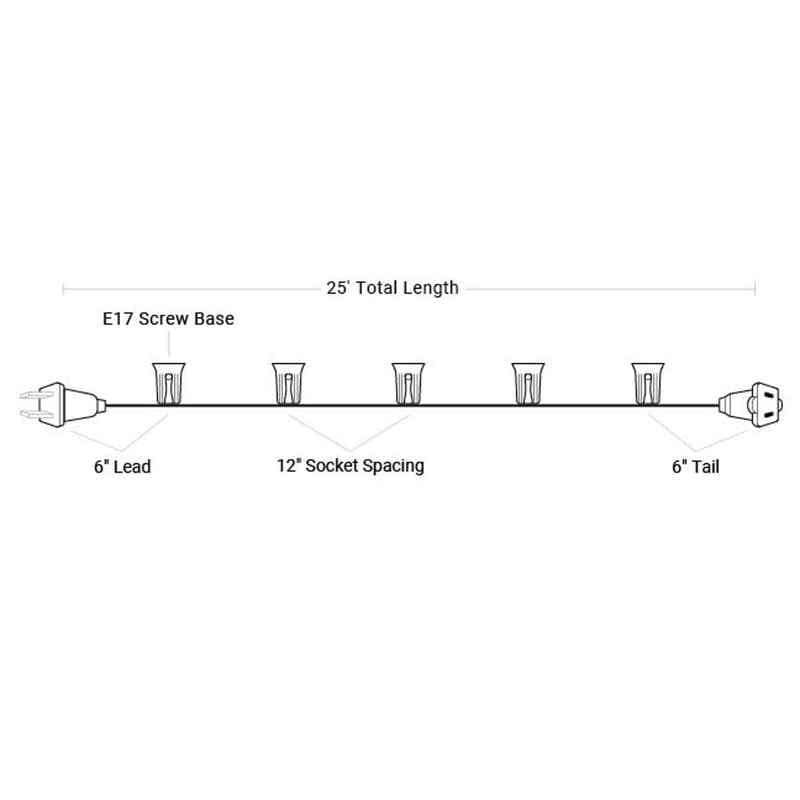 25ft E17 Professional Grade Stringer – S4 Lights