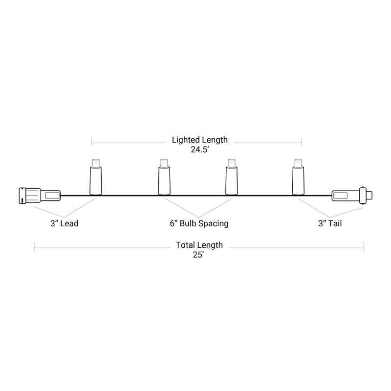 50L 5mm LED Light String, 6in Bulb Spacing – S4 Lights