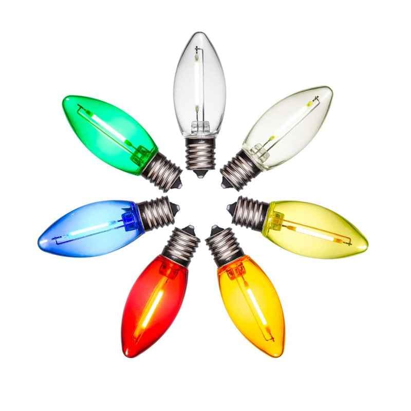 C9 LED Clear Bulb, E17 Base – S4 Lights